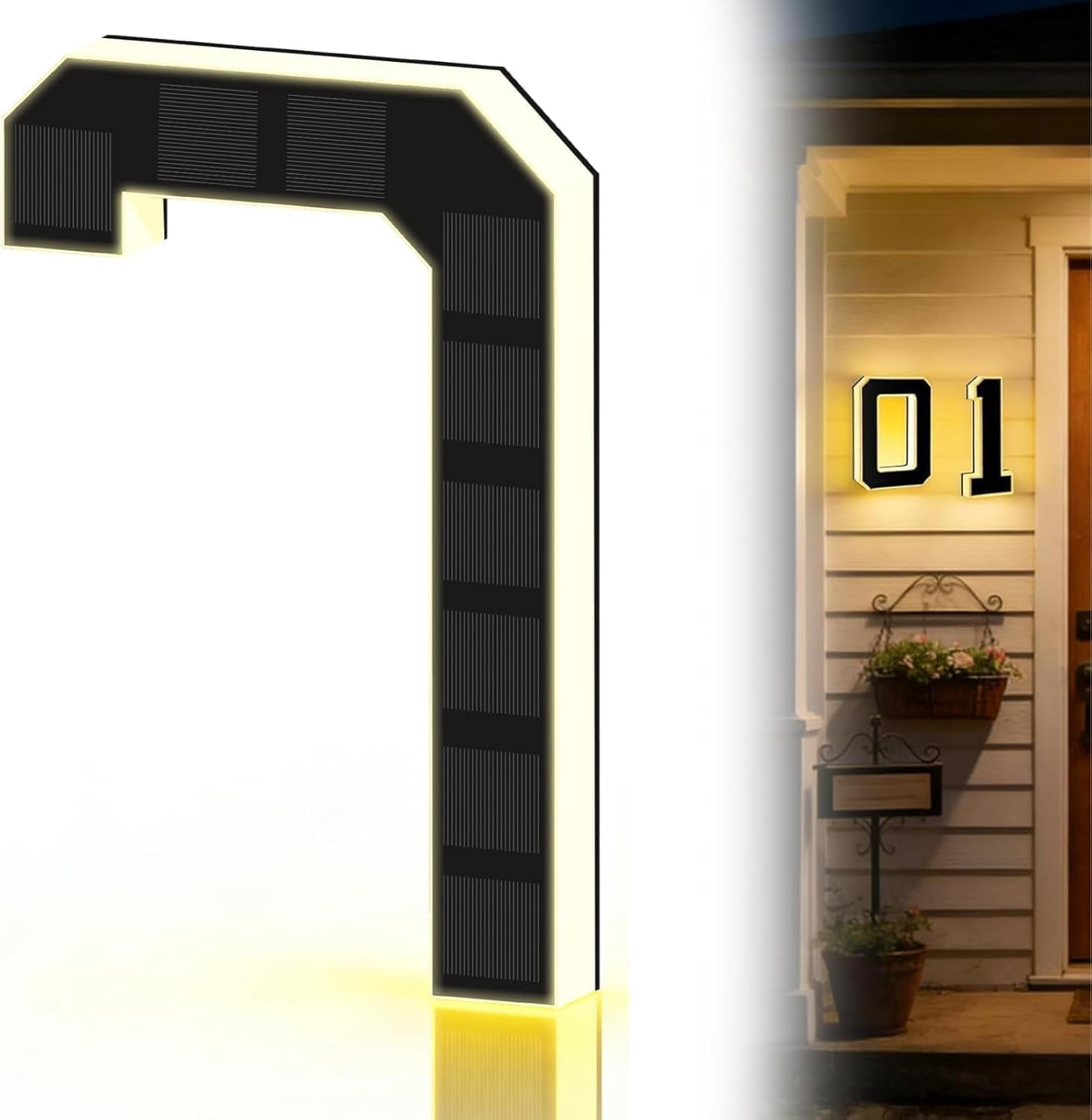 2026 New Solar House Numbers for Outside, LED Illuminated Address Sign ...