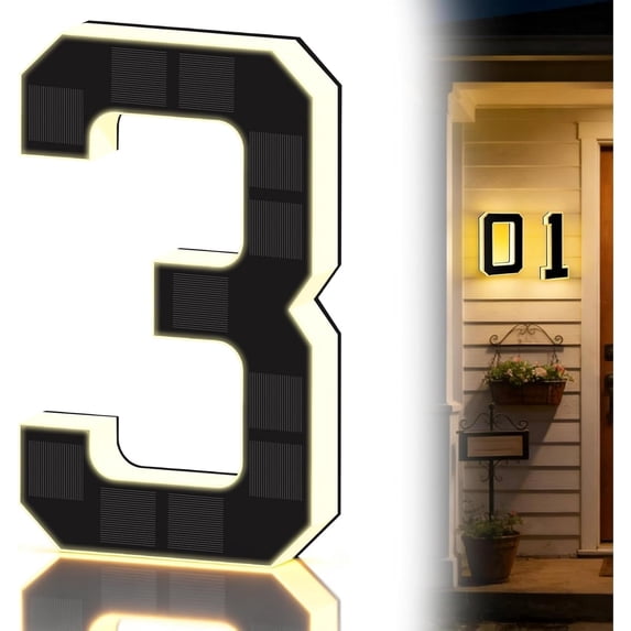 2026 New Solar House Numbers for Outside, LED Illuminated Address Sign ...