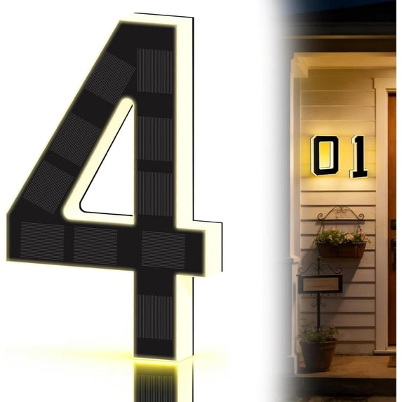 2026 New Solar House Numbers for Outside, LED Illuminated Address Sign ...
