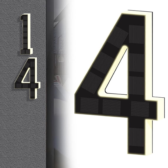 2026 New Solar Light Up House Numbers for Outside, Address Numbers with ...
