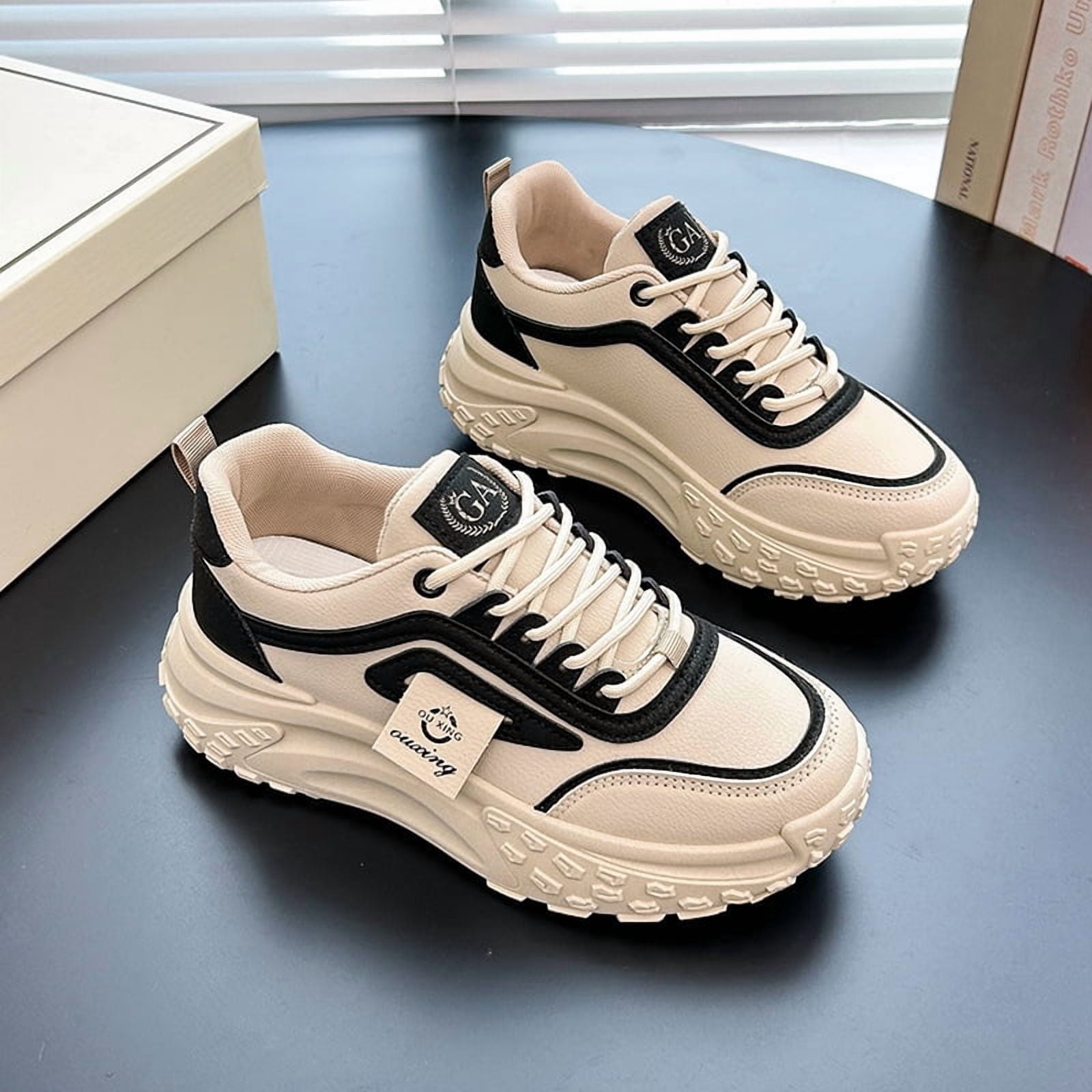 2026 New Spring Women'S Casual Sneakers with Thick Soles in White for ...