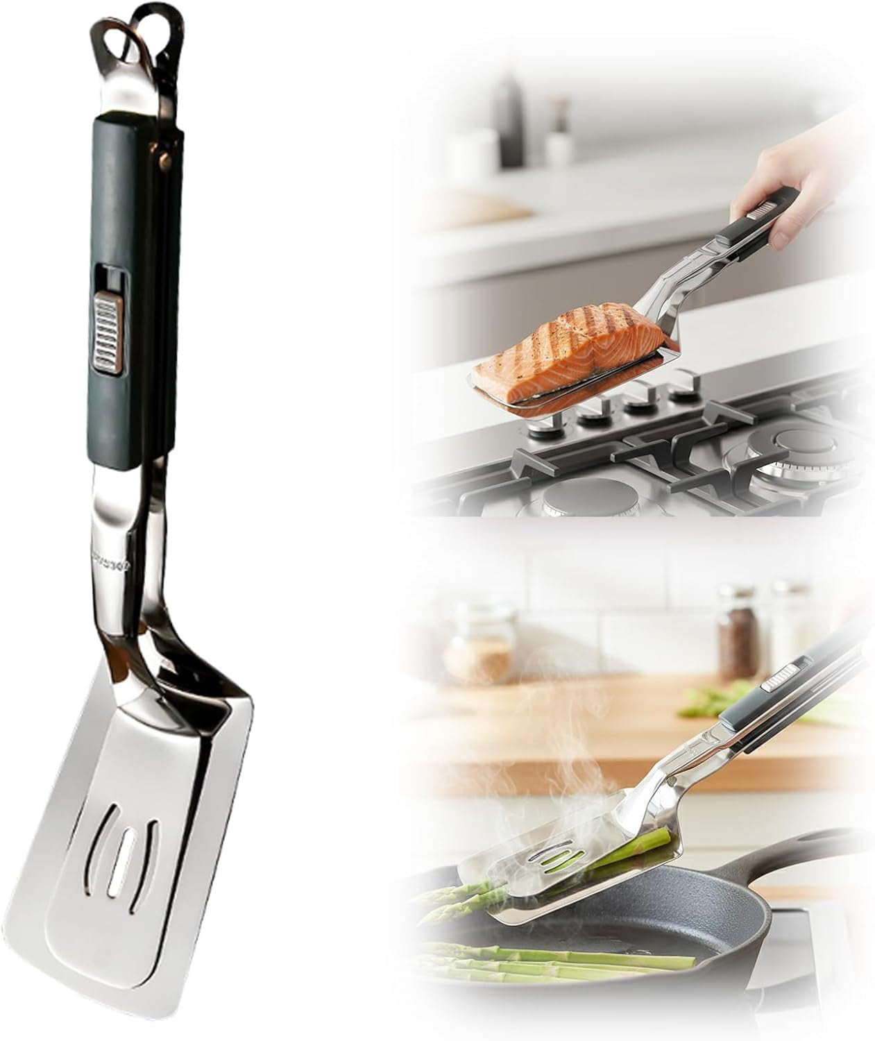 2026 New Stainless Steel Grill Clamp, Anti-Scald Extended Handle ...