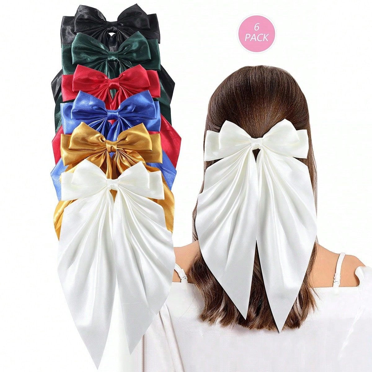 2026 New Style Bowknot Ribbon Hair Clip for Women, Back of the Head ...