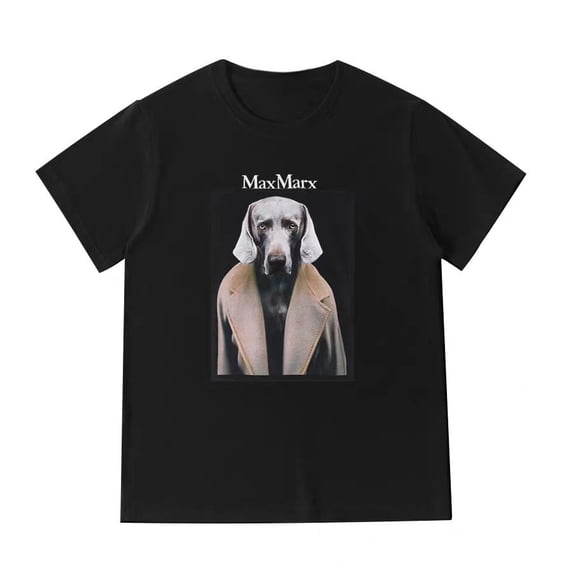 2026 New Summer Men's and Women's Letter Hunting Dog Printed Round Neck ...