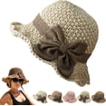 2026 New Sun Hat with Bow, Elegant Woven Straw Sun Hat with Bow for ...