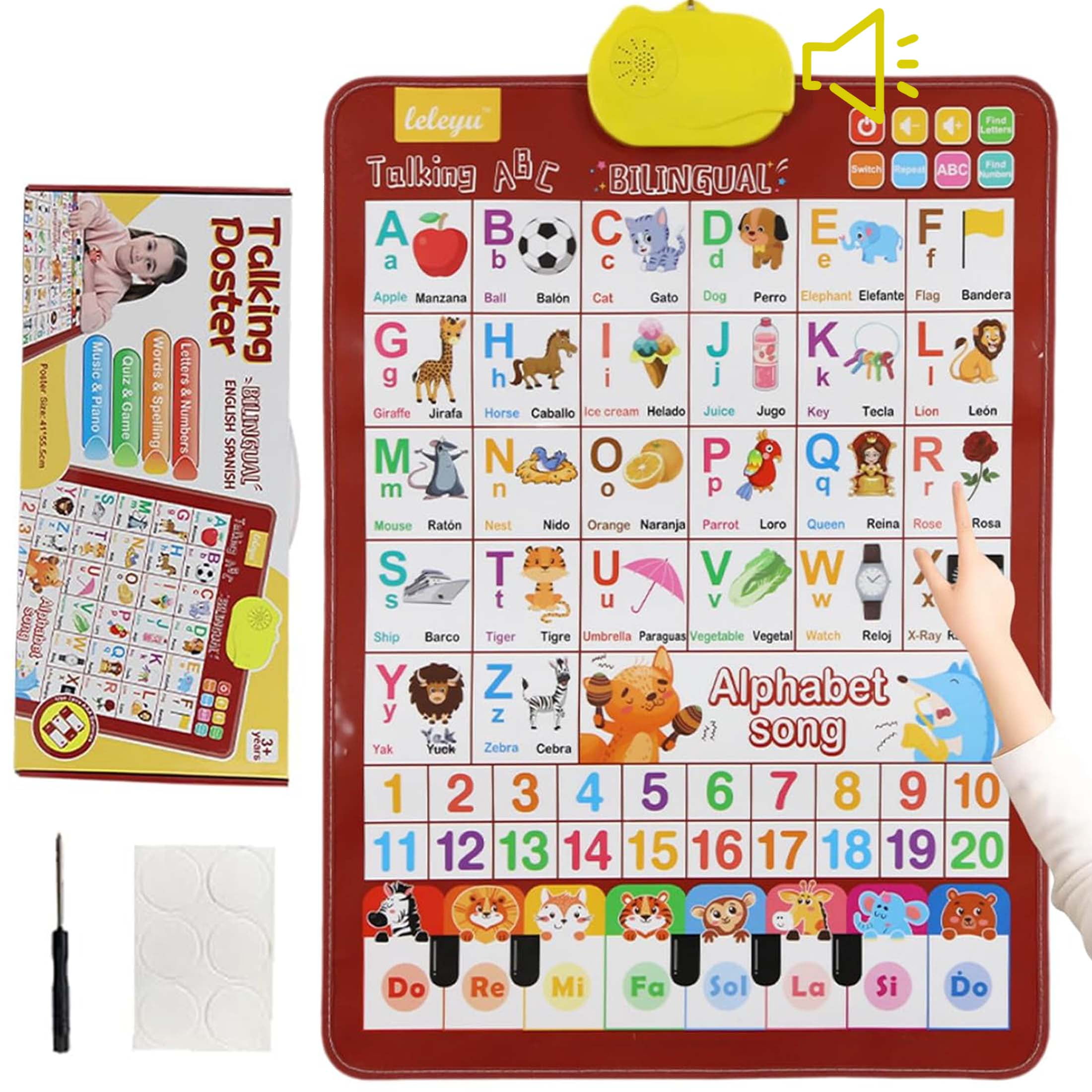 2026 New Talking Wall Chart for Kids – English & Spanish Interactive ...