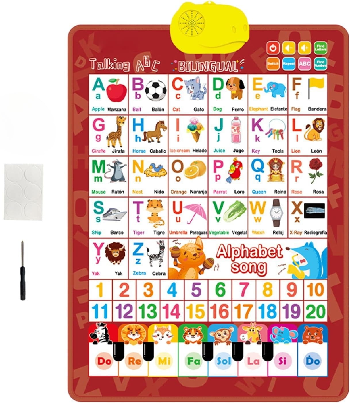 2026 New Talking Wall Chart for Kids, English and Spanish Learning ...