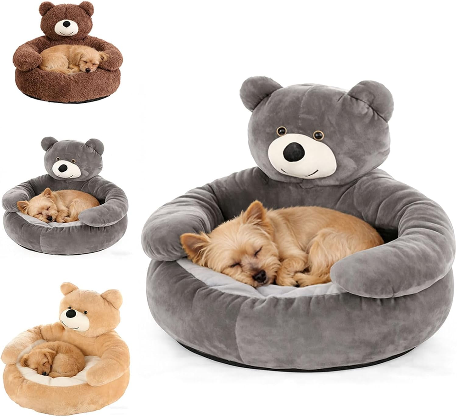 2026 New Teddy Bear Dog Bed with Arms,Teddy Bear Bed for Dogs and Cats ...
