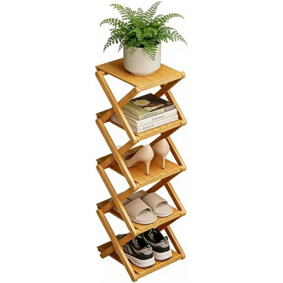2026 New The 9-Tier No-Assembly Bamboo Rack, Bamboo Shoe Rack Organizer ...
