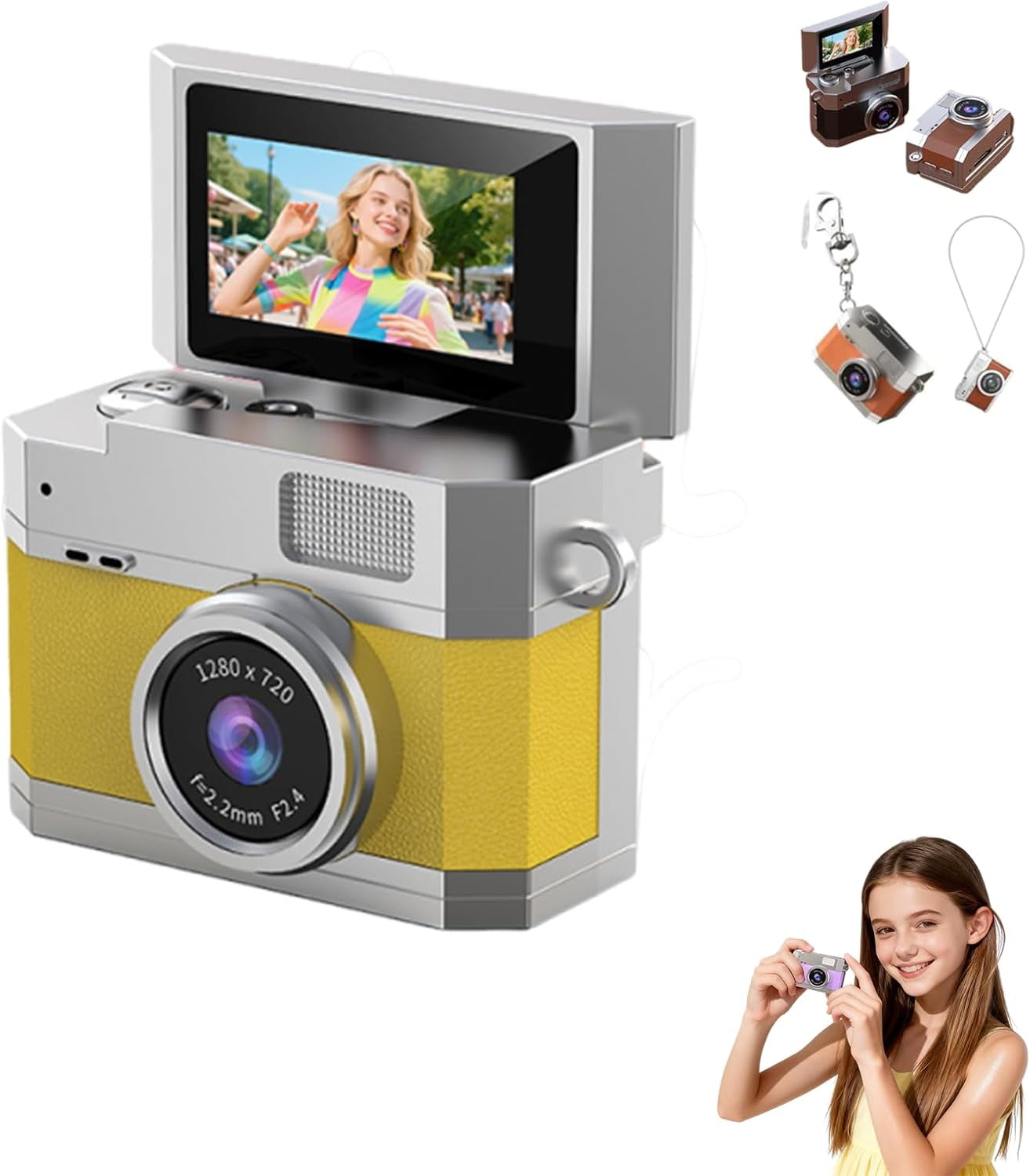 2026 New Thumb-Sized Flip Screen Mini Camera, Retro Ccd Digital Camera ...