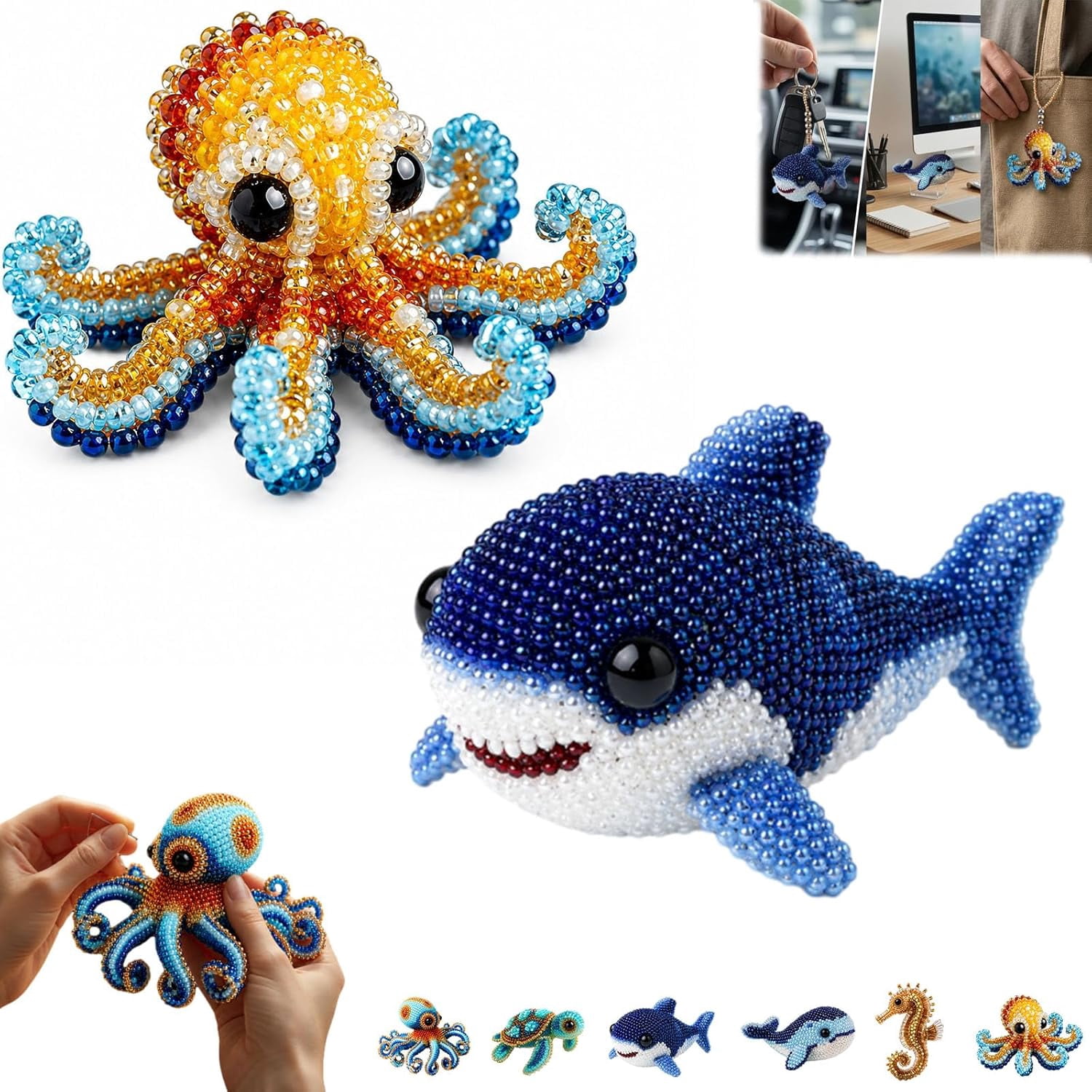2026 New Tiny 3D Beaded Animal Kit, DIY Bead Embroidery Craft Set with ...