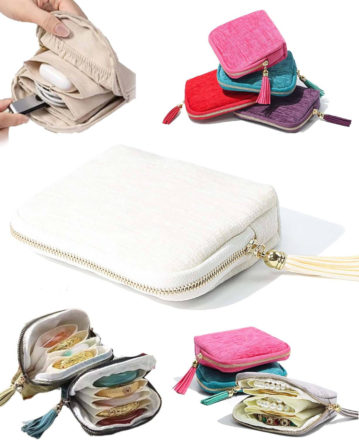 2026 New Travel Jewelry Case, Elegant Portable Organizer with Tassel ...