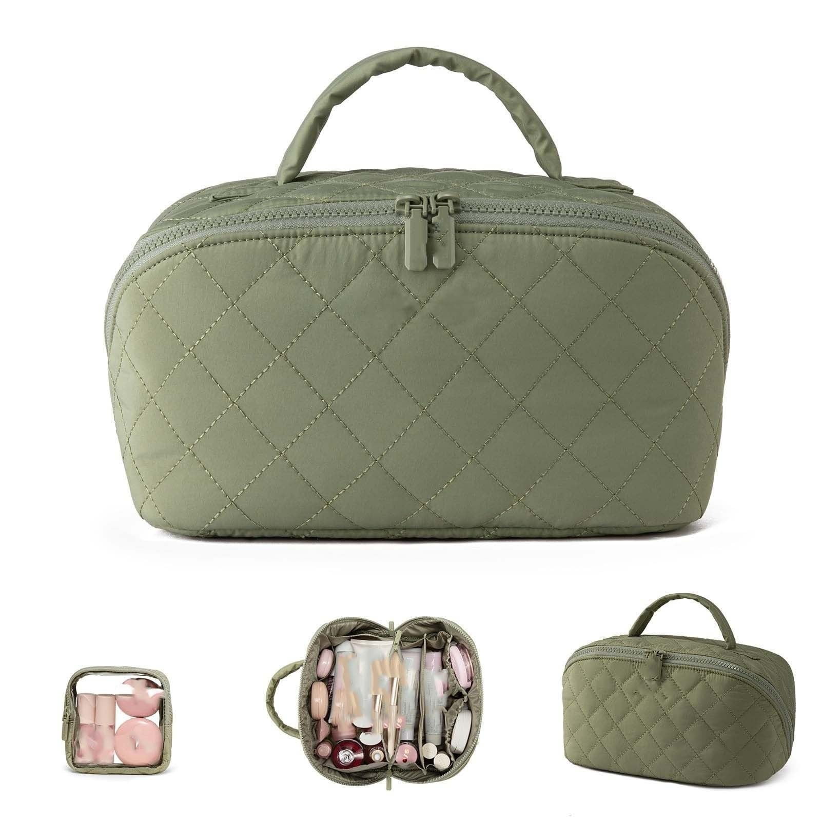 2026 New Travel Makeup Bag,Festivalment Wide Open Lay-Flat Water ...