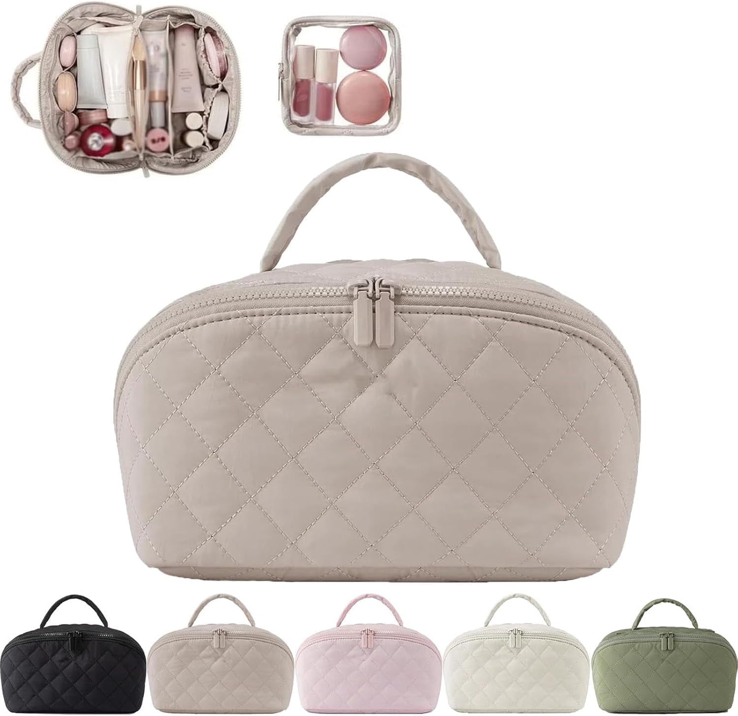 2026 New Travel Makeup Bag,Festivalment Wide Open Lay-Flat Water ...