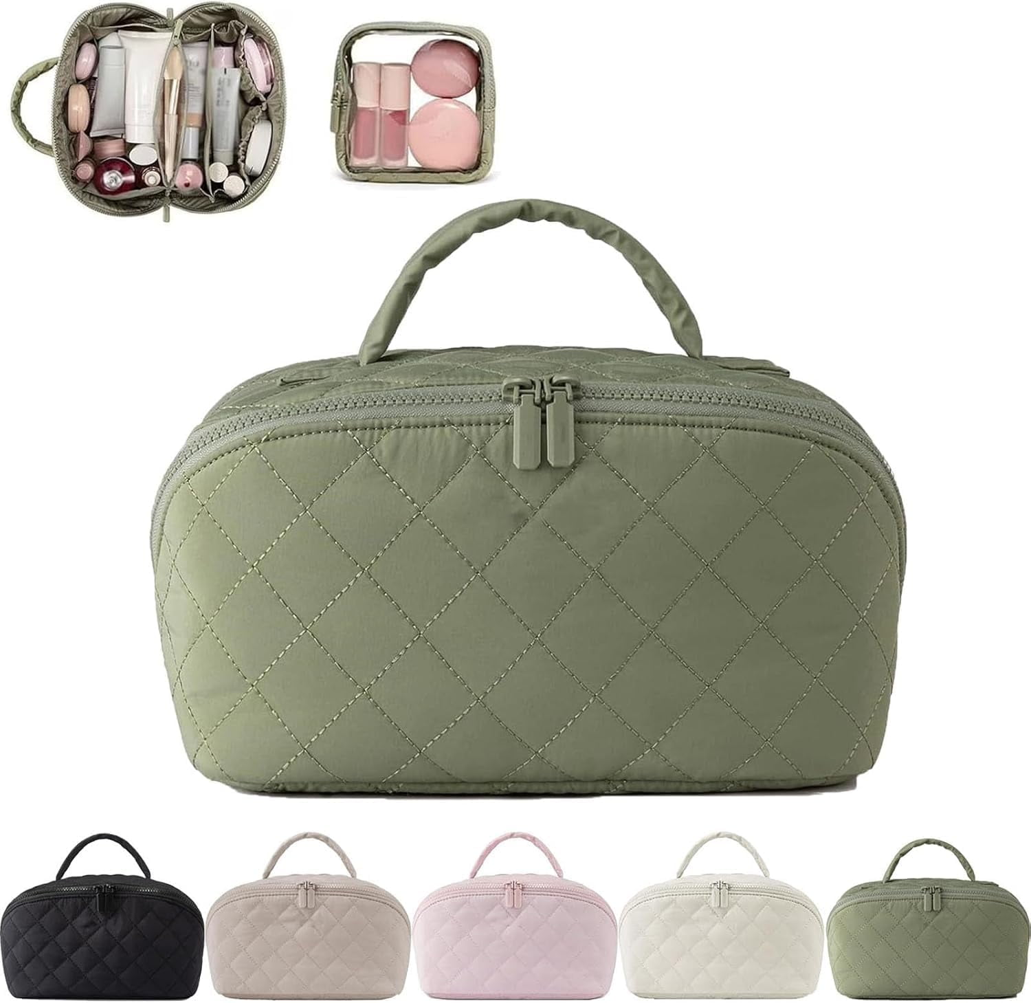 2026 New Travel Makeup Bag,Festivalment Wide Open Lay-Flat Water ...
