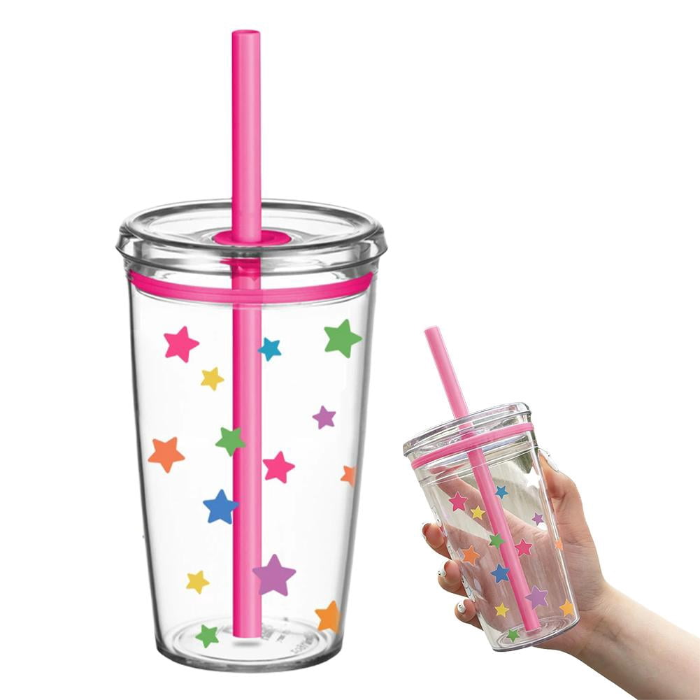 2026 New Tumbler with Straw & Lid, Double-Wall Aesthetic Water Bottle ...