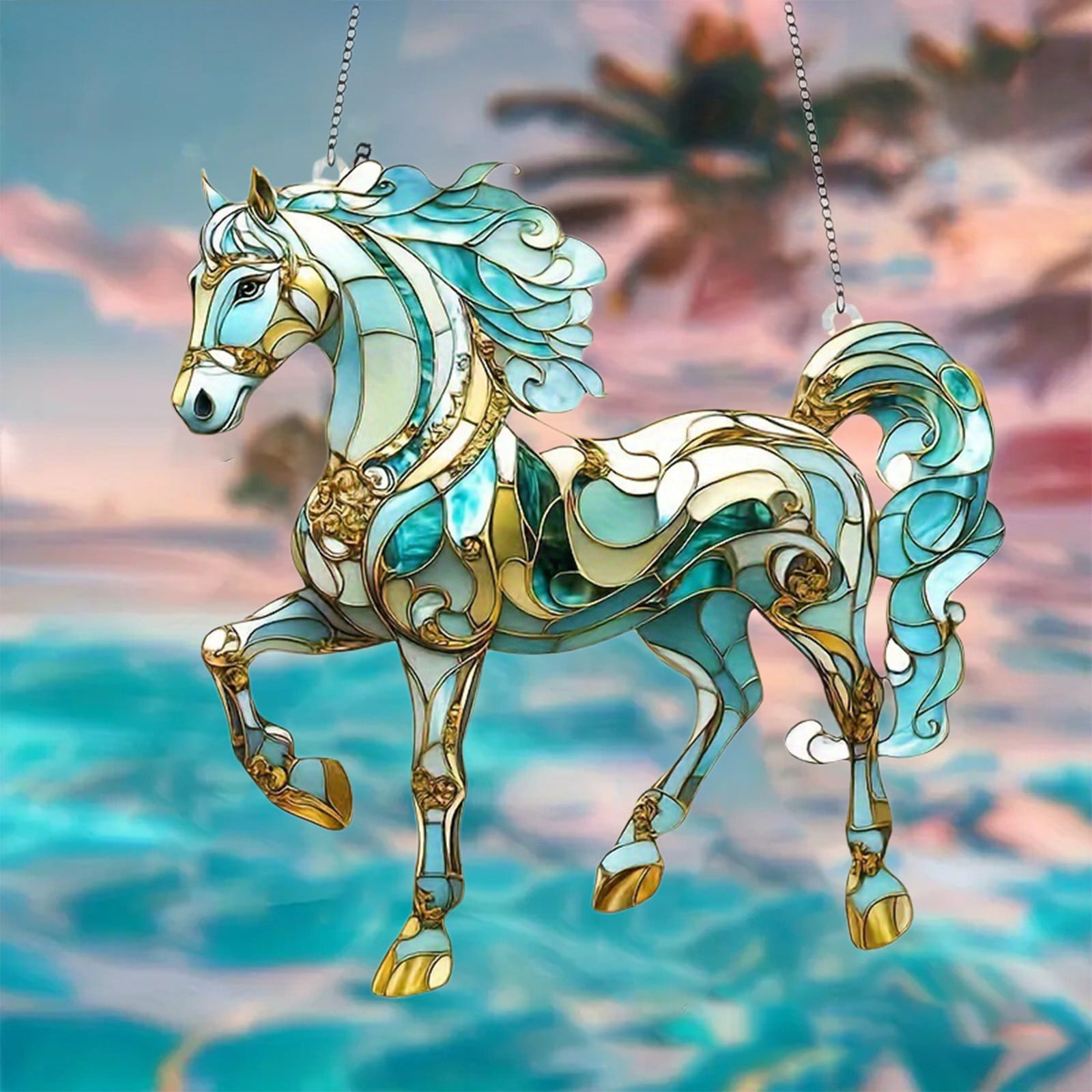 2026 New Two Dimensional Plane Acrylic Spring Horse Light Catchers ...
