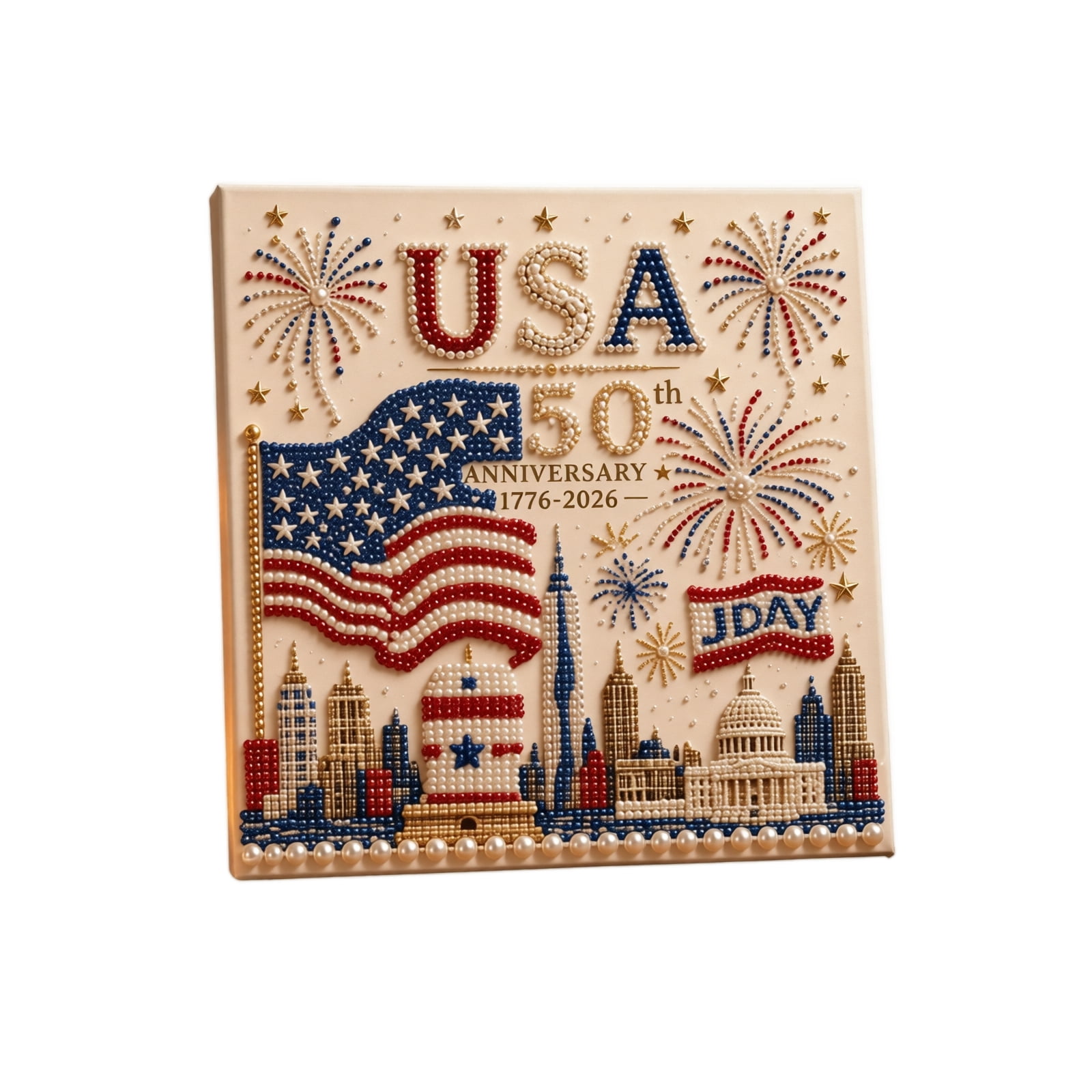 2026 New! USA 250th Anniversary DIY Pearl Painting Kit, Patriotic Semi ...