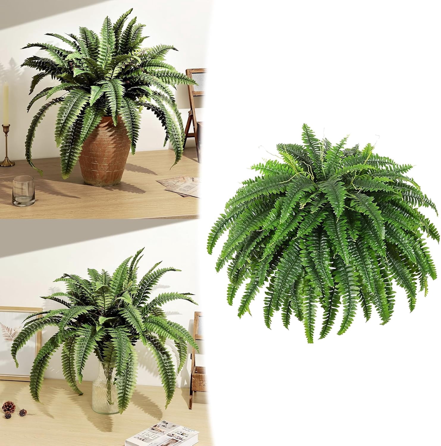2026 New UV Resistant Lifelike Artificial Boston Fern, Faux Ferns for ...