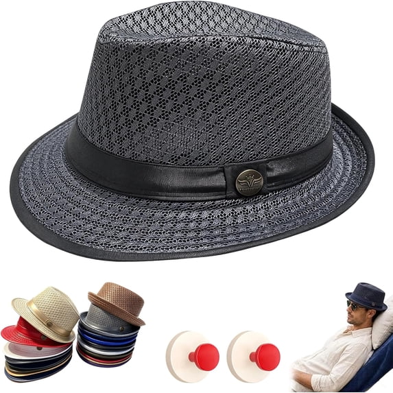 2026 New Unisex Summer Breathable Mesh Pork Pie Hat, UPF50+ Roll-Brim ...