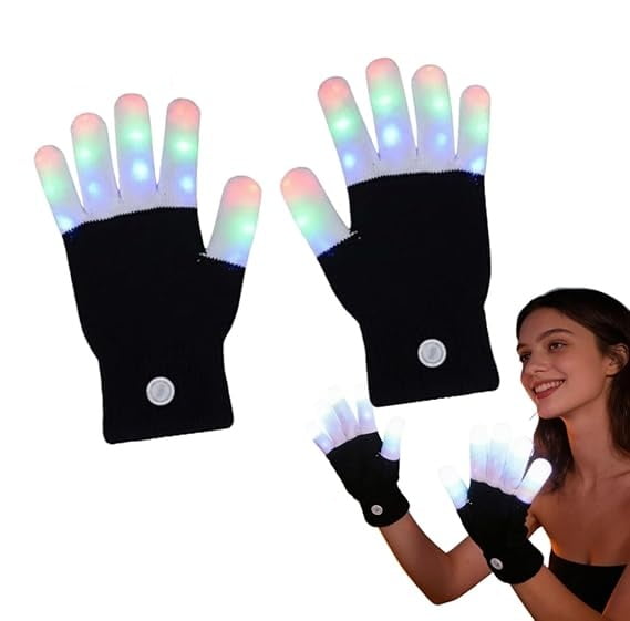 2026 New Upgraded 7-Color LED Finger Gloving Gloves – Flashing Light-Up ...