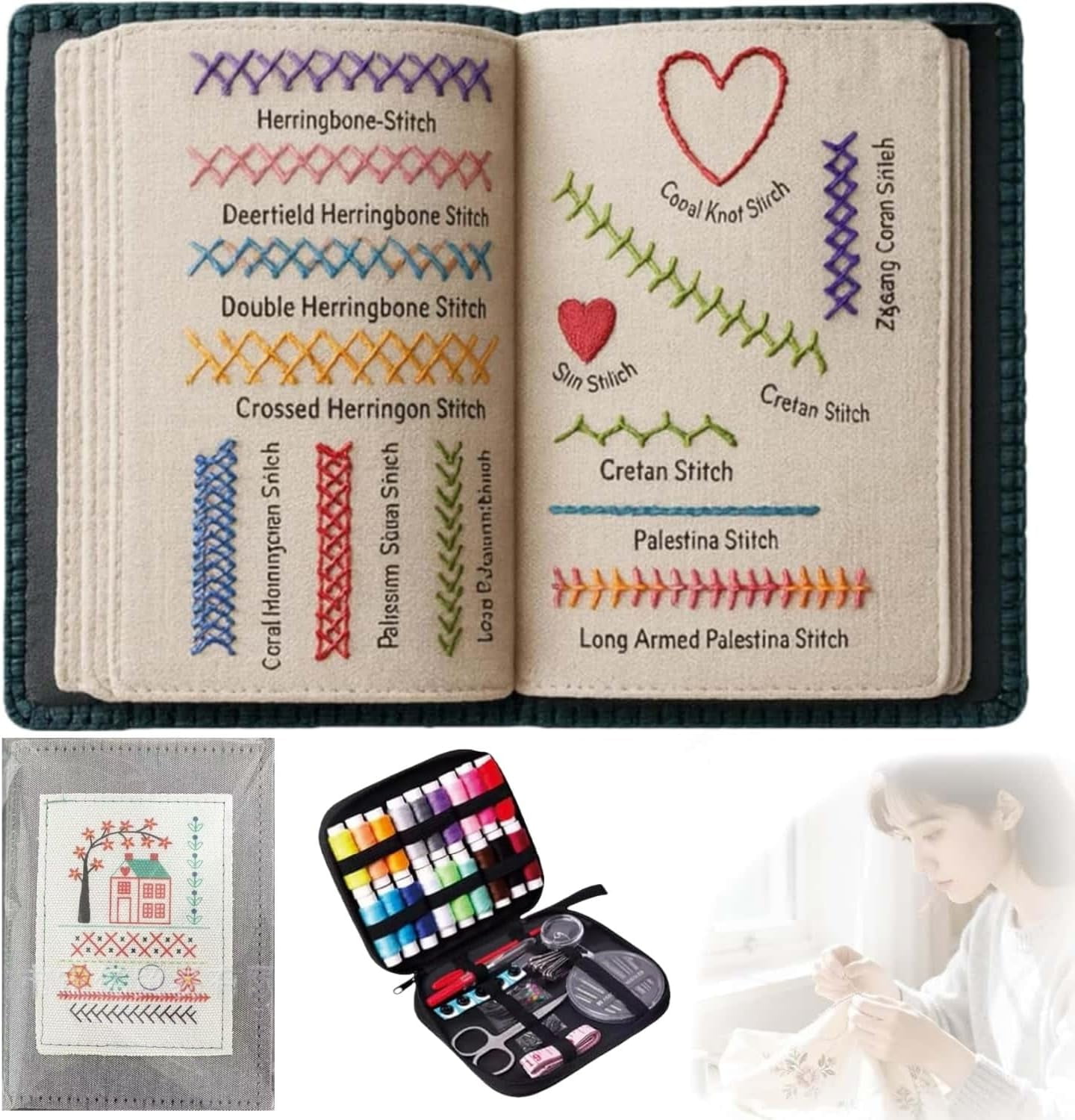 2026 New Upgraded Embroidery Stitch Book Kit,86 PCS Beginner Embroidery ...