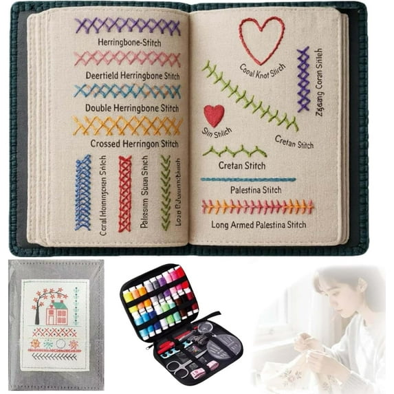 2026 New Upgraded Embroidery Stitch Book Kit,86 PCS Beginner Embroidery ...