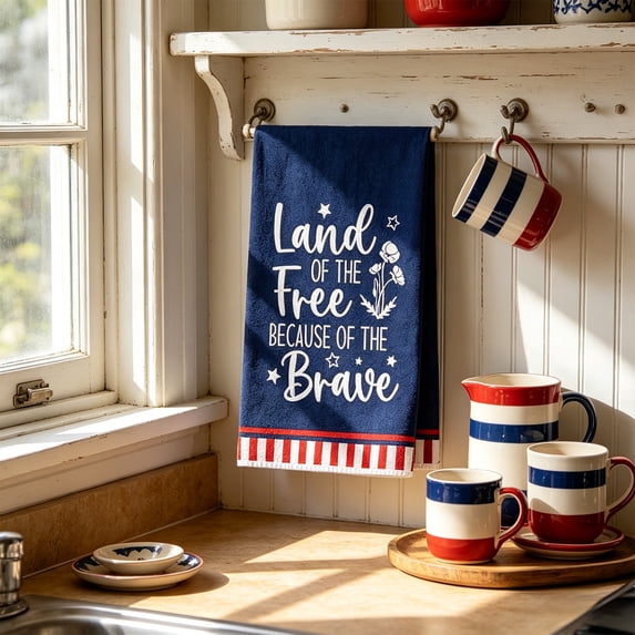 2026 New Washcloths Microfiber Independence Day Printed TowelRed White ...