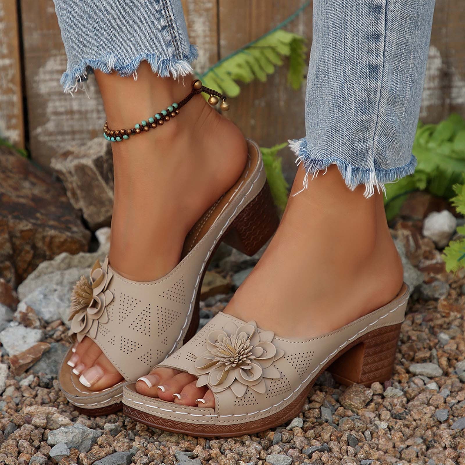 2026 New Wedge Sandals for Women, Casual Comfortable Walking Slip on ...