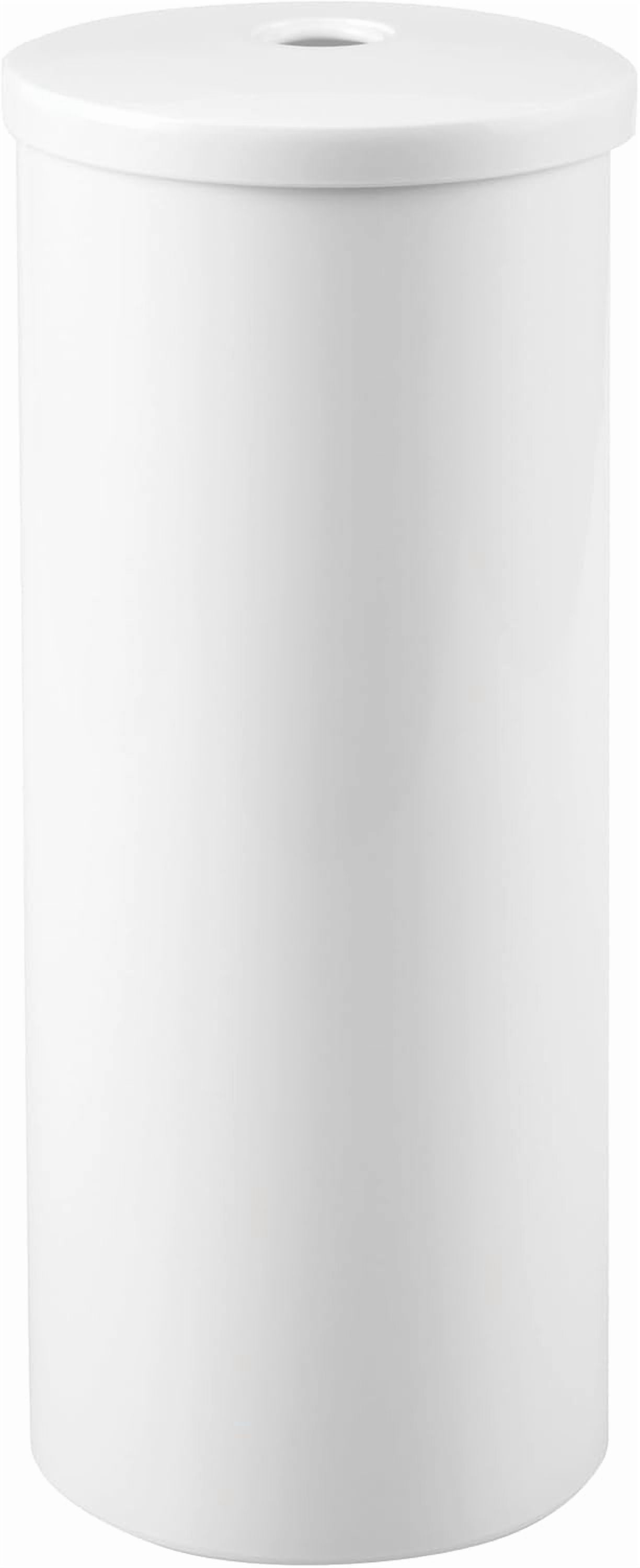 2026 New White Freestanding Toilet Paper Holder with Hole Lid, Bathroom ...
