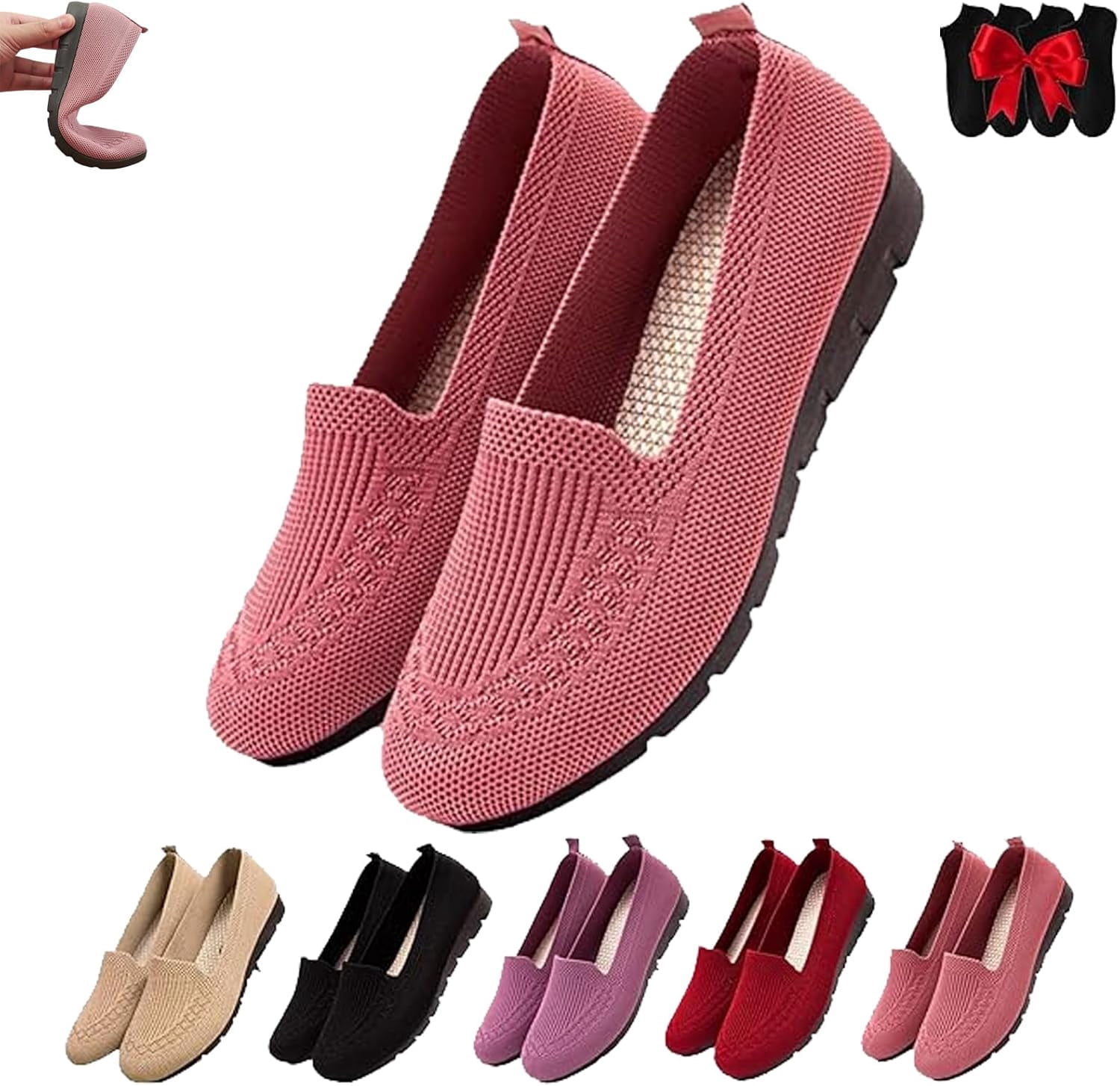 2026 New Women’S Orthopedic Knit Comfort Loafers, Non-Slip Walking ...