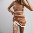 2026 New Women's Bohemian Colorful Geometric Striped Spaghetti Strap ...