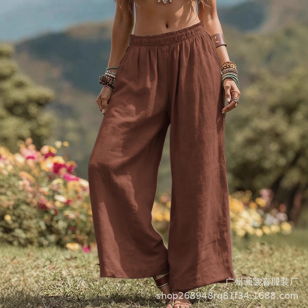 2026 New Women's Fashion European and American Wide-Leg Casual Pants ...
