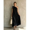 2026 New Women's One Shoulder Linen Maxi Dress, Sleeveless Loose Fit ...
