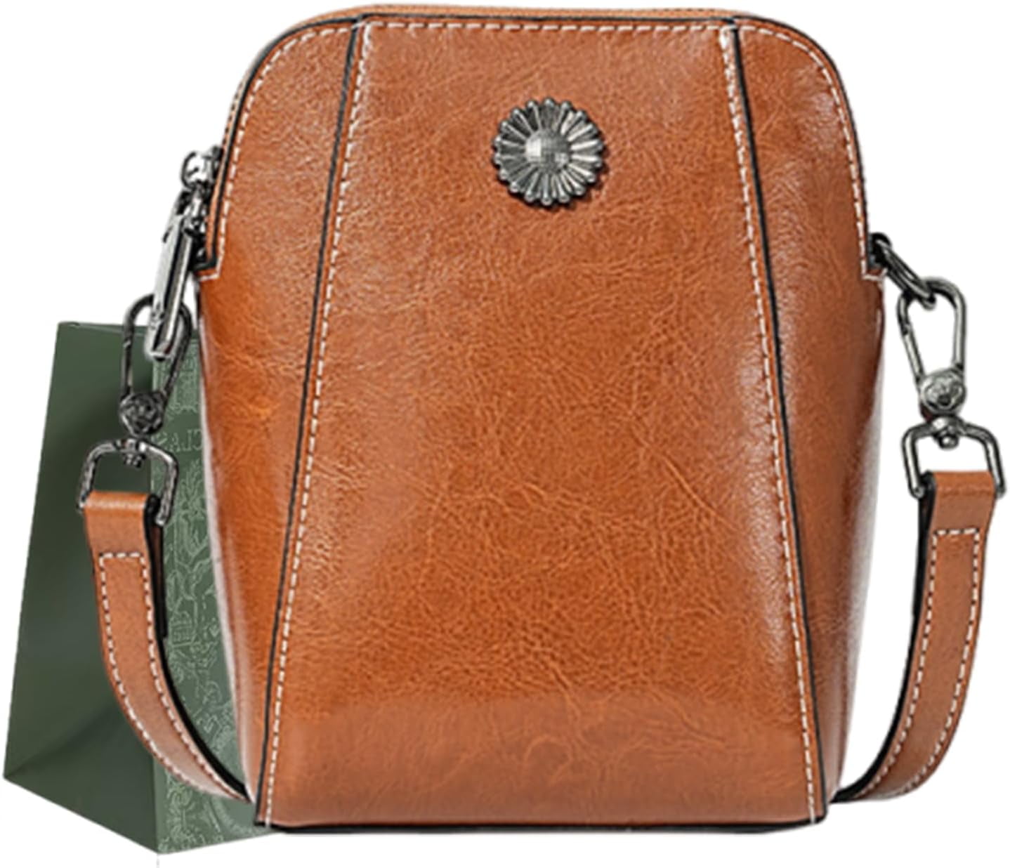 2026 New Women's Soft Leather Mobile Phone Bag Messenger Bag - Leather ...