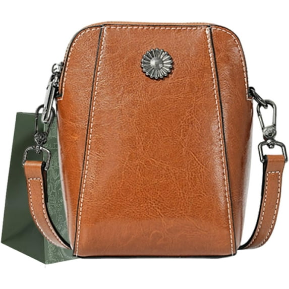 2026 New Women's Soft Leather Mobile Phone Bag Messenger Bag - Leather ...