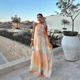 2026 New Women's Sunset Watercolor Print Halter Loose Flowy Maxi Dress ...