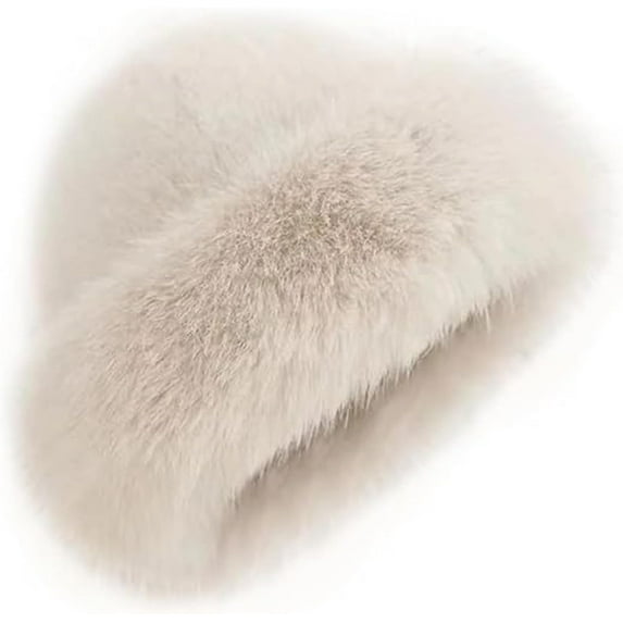 2026 New Women’s Winter Faux Fur Bucket Hat - Faux Mink Plush Fluffy ...
