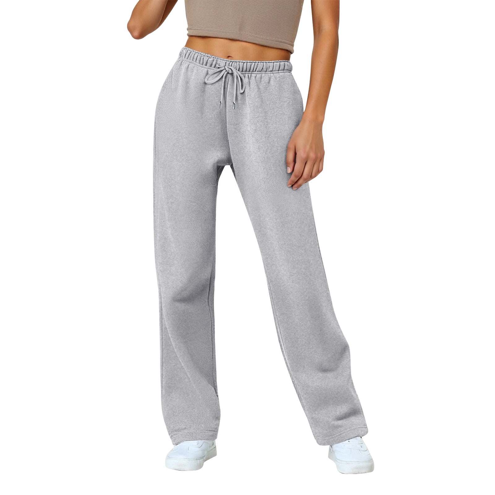2026 New Womens Wide Leg Sweatpants, Fall Winter Track Pants Fleece ...