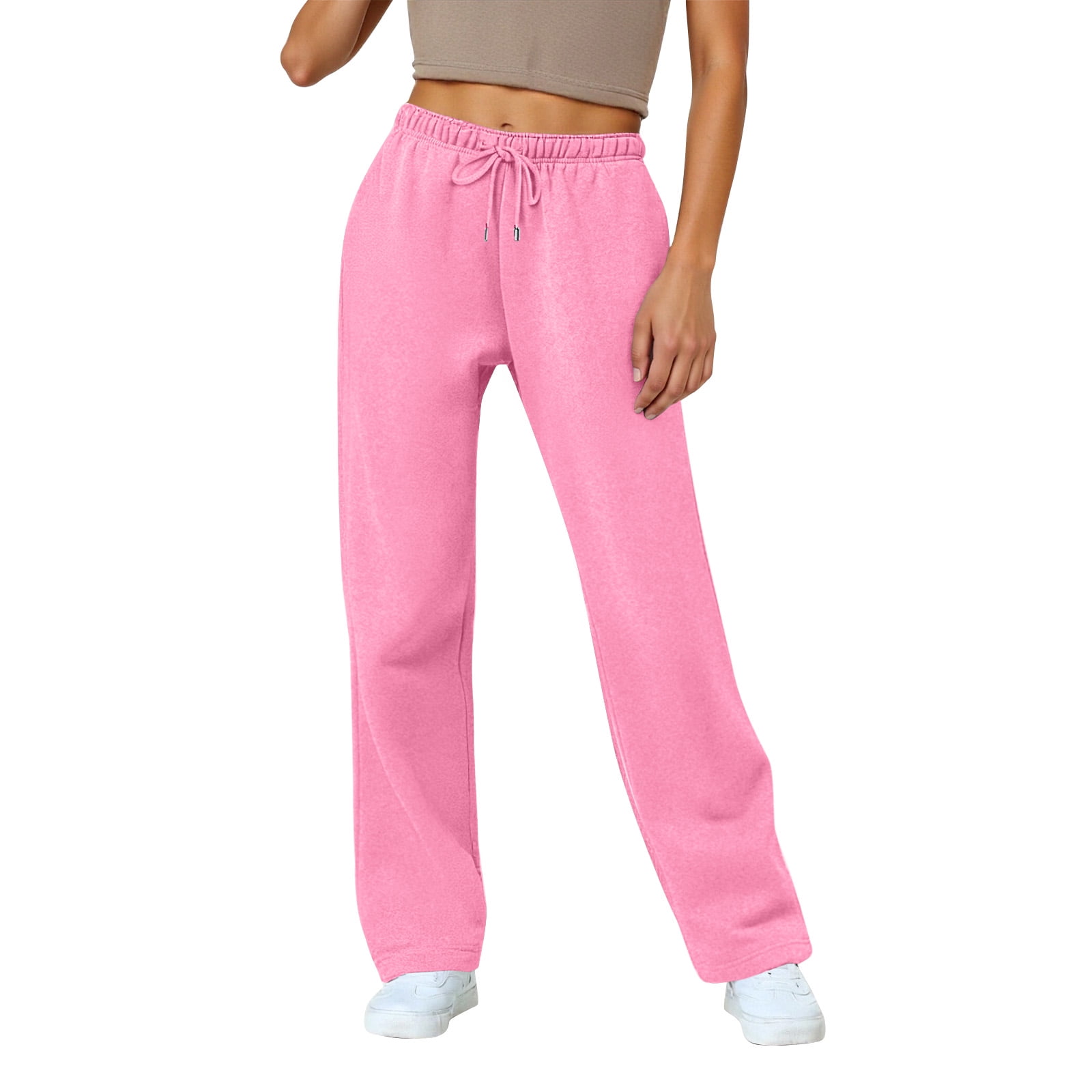 2026 New Womens Wide Leg Sweatpants, Track Pants Fleece Lined Loose ...
