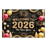 2026 New Year Backdrop, Welcome To 2026 Design With Balloons Fireworks ...