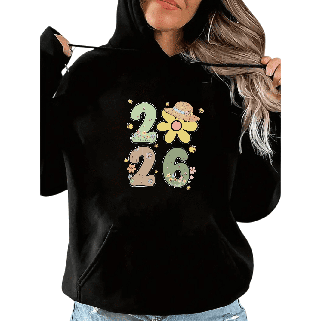 2026 New Year Celebration Print hoodie Sweatshirt Graphic Sweatshirt ...