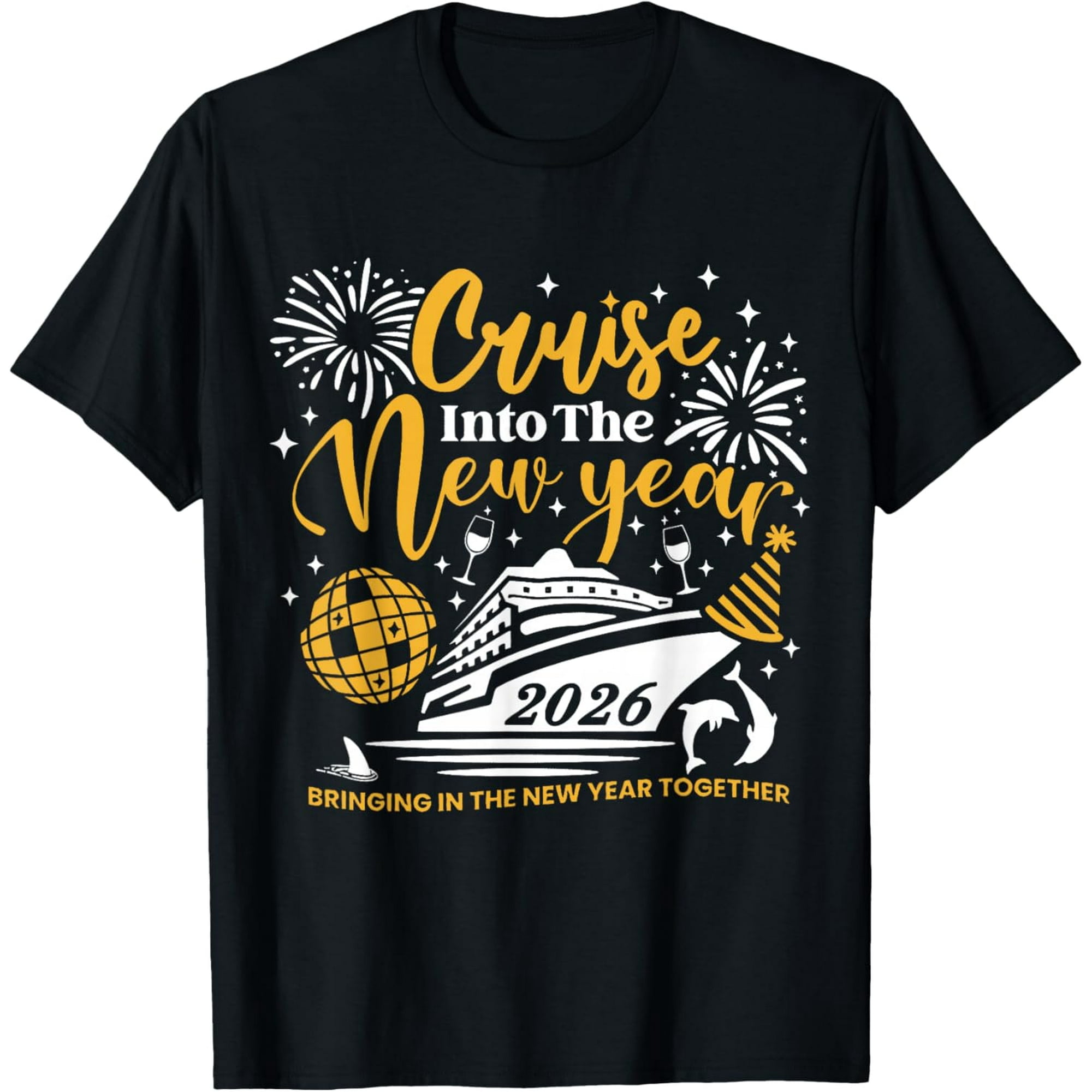 2026 New Year Cruise Ship Fireworks Celebration Unisex T-Shirt ...