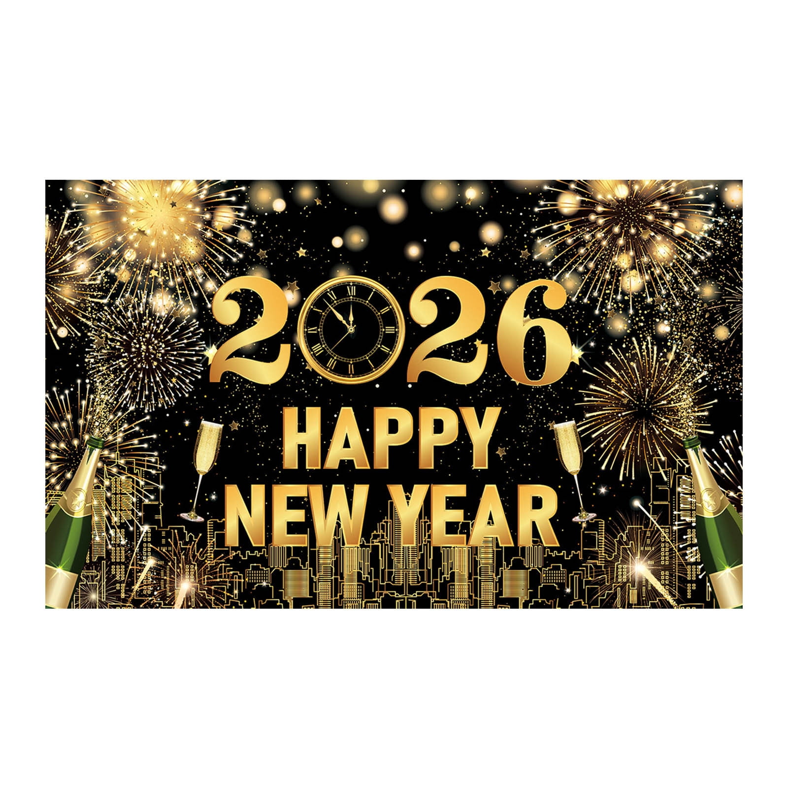 2026 New Year Decorations Banner 70.87x43.31 Inch Extra Large, Happy ...