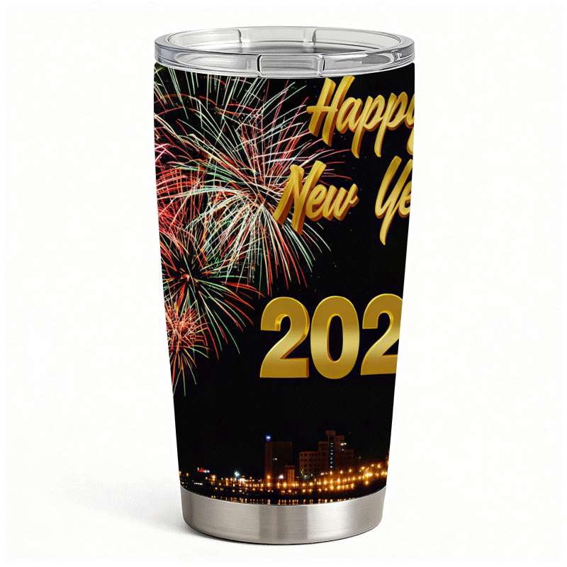 2026 New Year Fireworks Stainless Steel Insulated Mug, Double-Wall ...