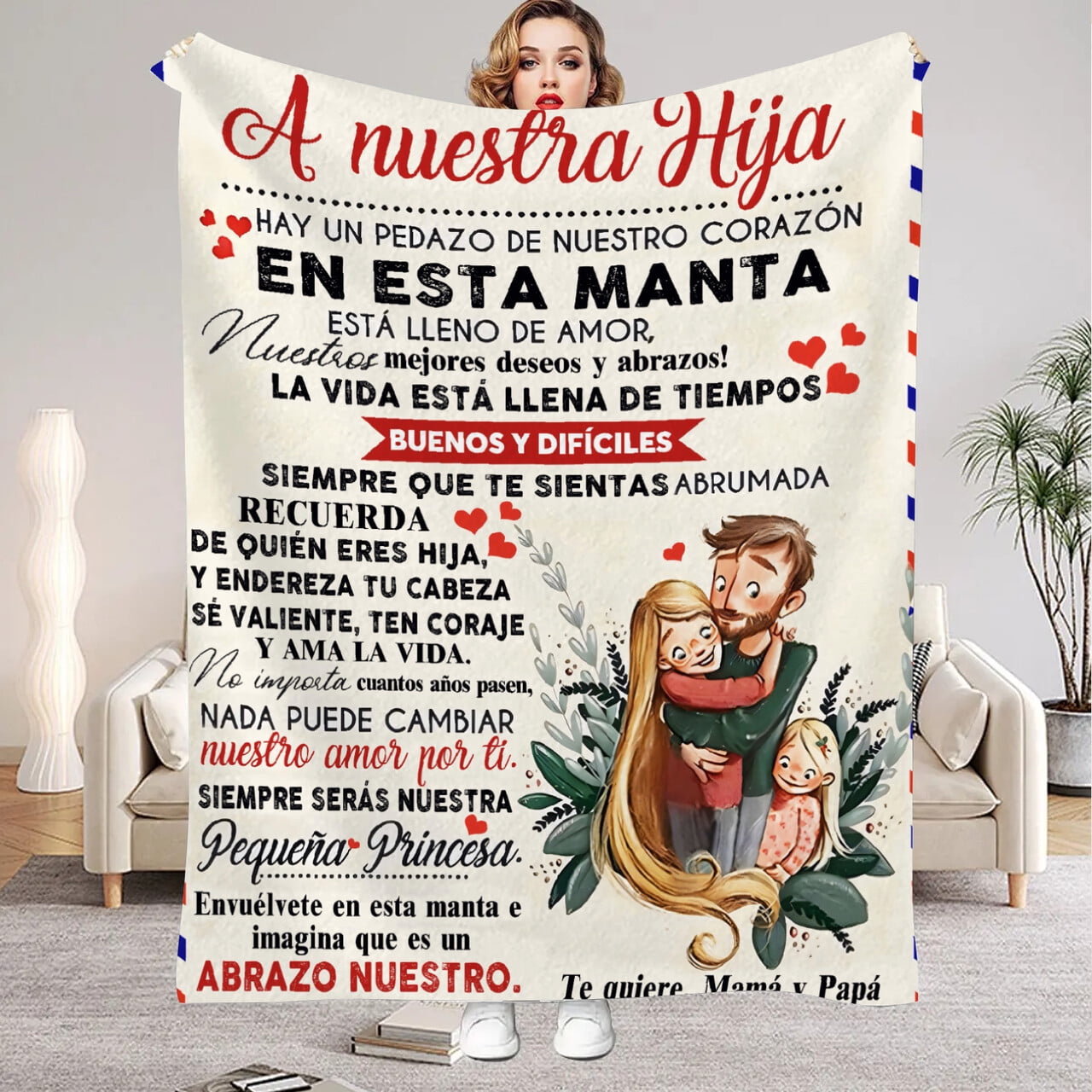 2026 New Year Gift Flannel Blanket Dad Mom's Letter to Daughter Son ...