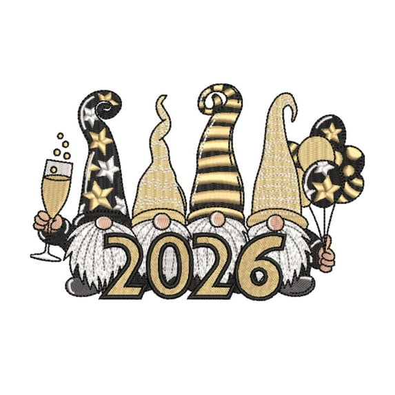 2026 New Year Gnomes Embroidery Design (Digital Download) - Walmart.com