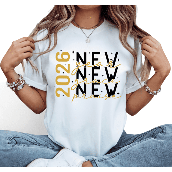 2026 New Year Motivational Print Tshirt Graphic Tees White Shirts S-5XL ...