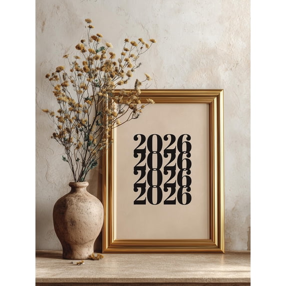 2026 New Year Poster s Eve Party Decor Born in Numbers Retro Trendy ...