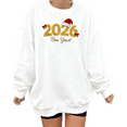 2026 New Year Print Sweatshirt Sweatshirt White S-3XL Glitter Holiday ...